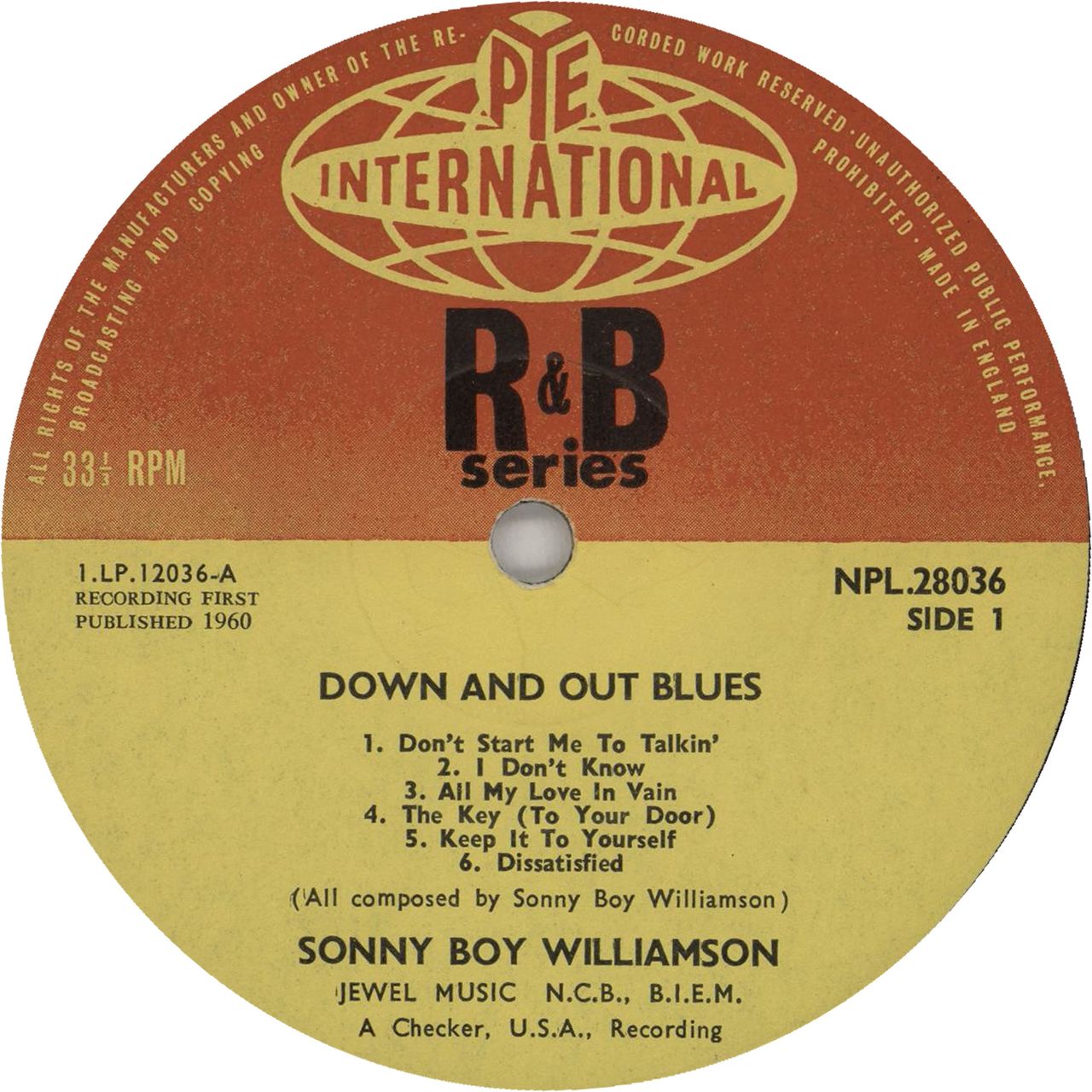Sonny Boy Williamson Down And Out Blues - 1st UK Vinyl LP — RareVinyl.com